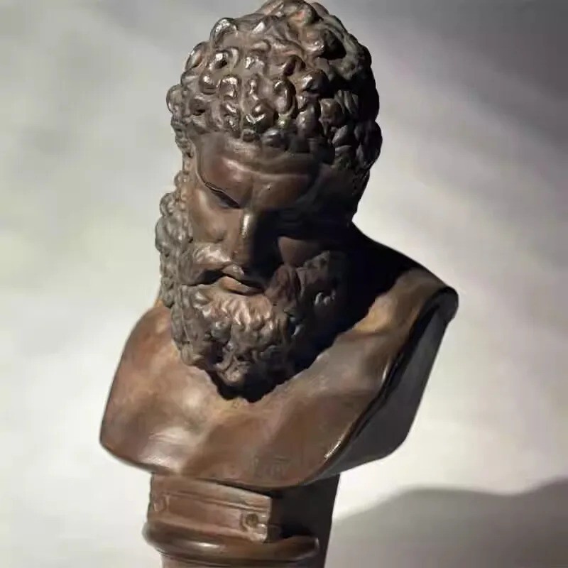 Handcrafted Bronze Hercules Bust Sculpture, Ancient Roman Statue Home ...