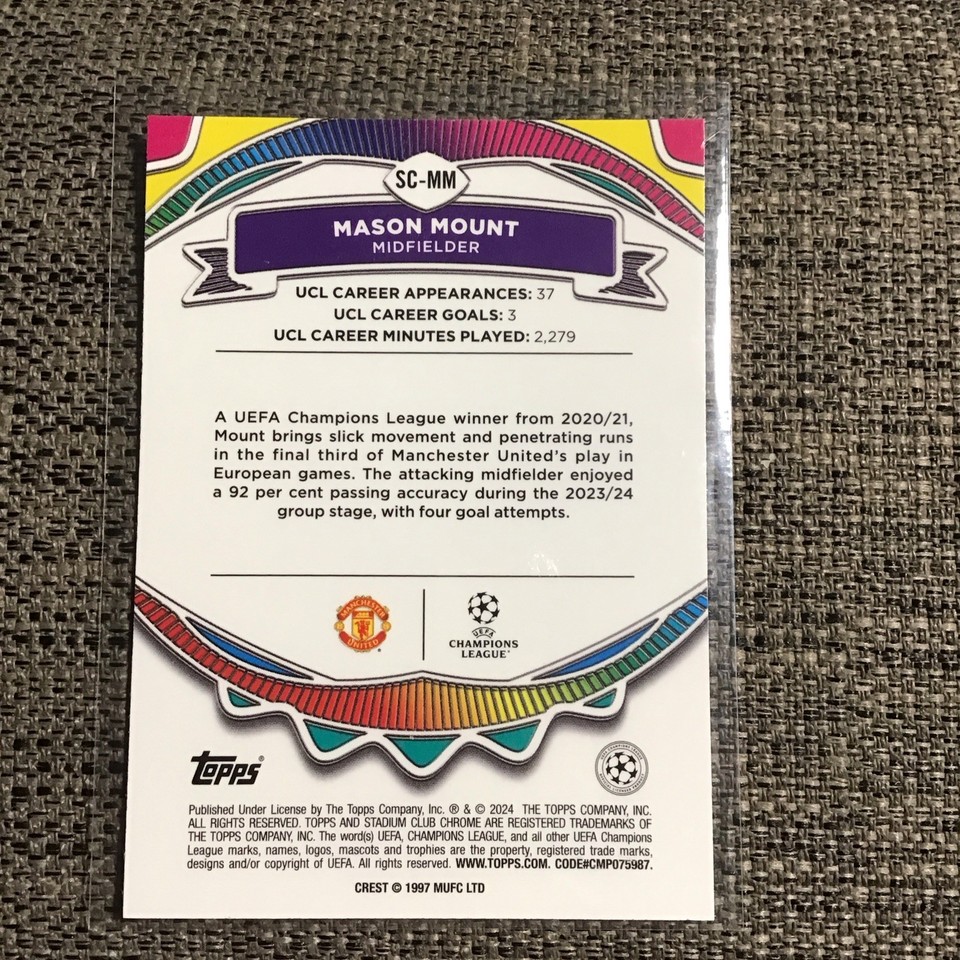 2023-24 Topps Stadium Club Chrome UEFA Say Cheese Mason Mount | eBay