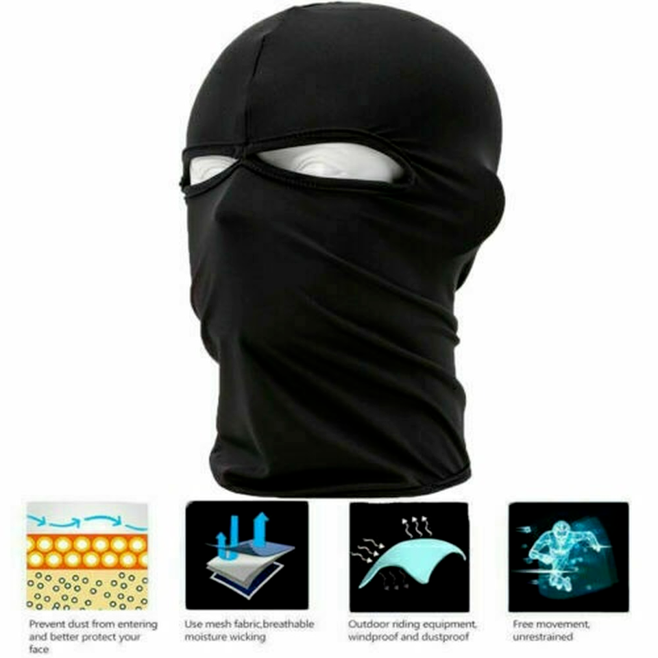 2 Hole Balaclava Full Face Mask Beanie Ski Sun Hood Motorcycle Cycling ...