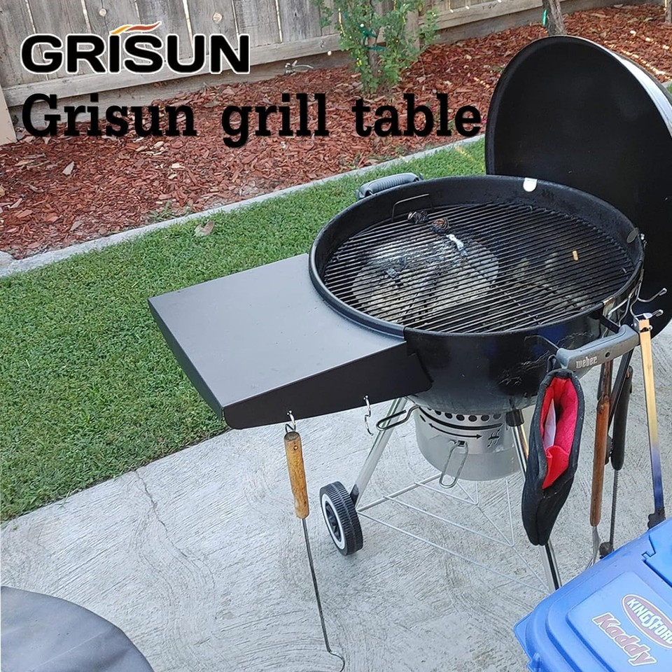 Grill Table Shelf for Weber Kettle Grills 22", Side Table Shelf for ...