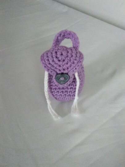 Handmade Crocheted Mini BackPack key Chain/key Ring/Back Pack Charm ...