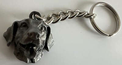 NEW PEWTER LABRADOR RETRIEVER DOG HEAD KEYCHAIN SILVER METAL LAB | eBay