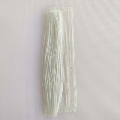 S1921 Clear Silver Glitters Glow Silicone Tabs 100tabs Fishing Skirts ...