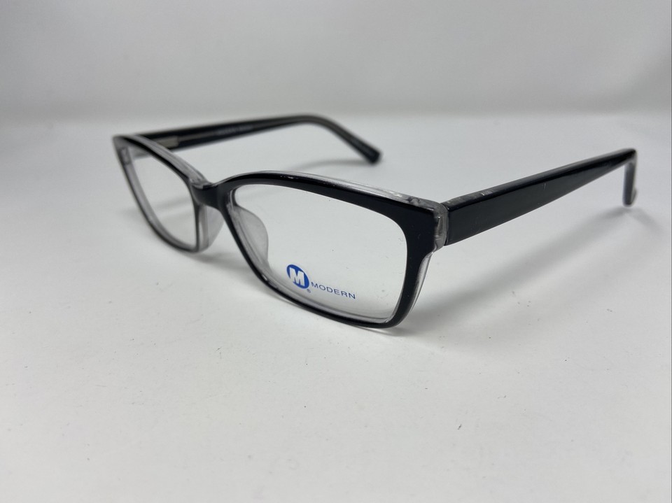 Modern Eyeglasses Frames Mellow 52-16-145 Black/Crystal Full Rim MH53 ...