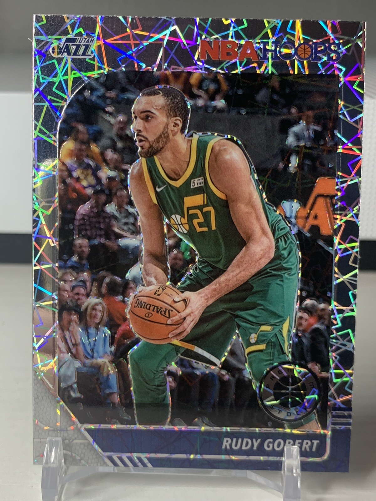 2019-20 Panini NBA Hoops Premium Stock Silver Lazer Prizm Rudy Gobert ...