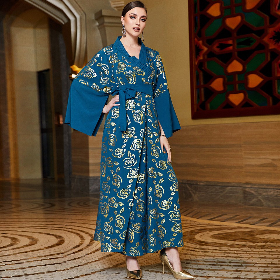 Turkey Muslim Dress Women Abaya Lace-up Party Dresses Moroccan Kaftan ...
