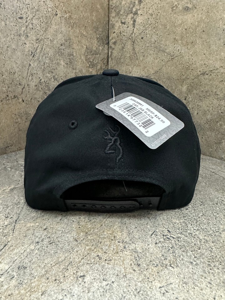 Browning Jab Baseball Cap 308630991 Snap Back Closure Black Mid Profile ...