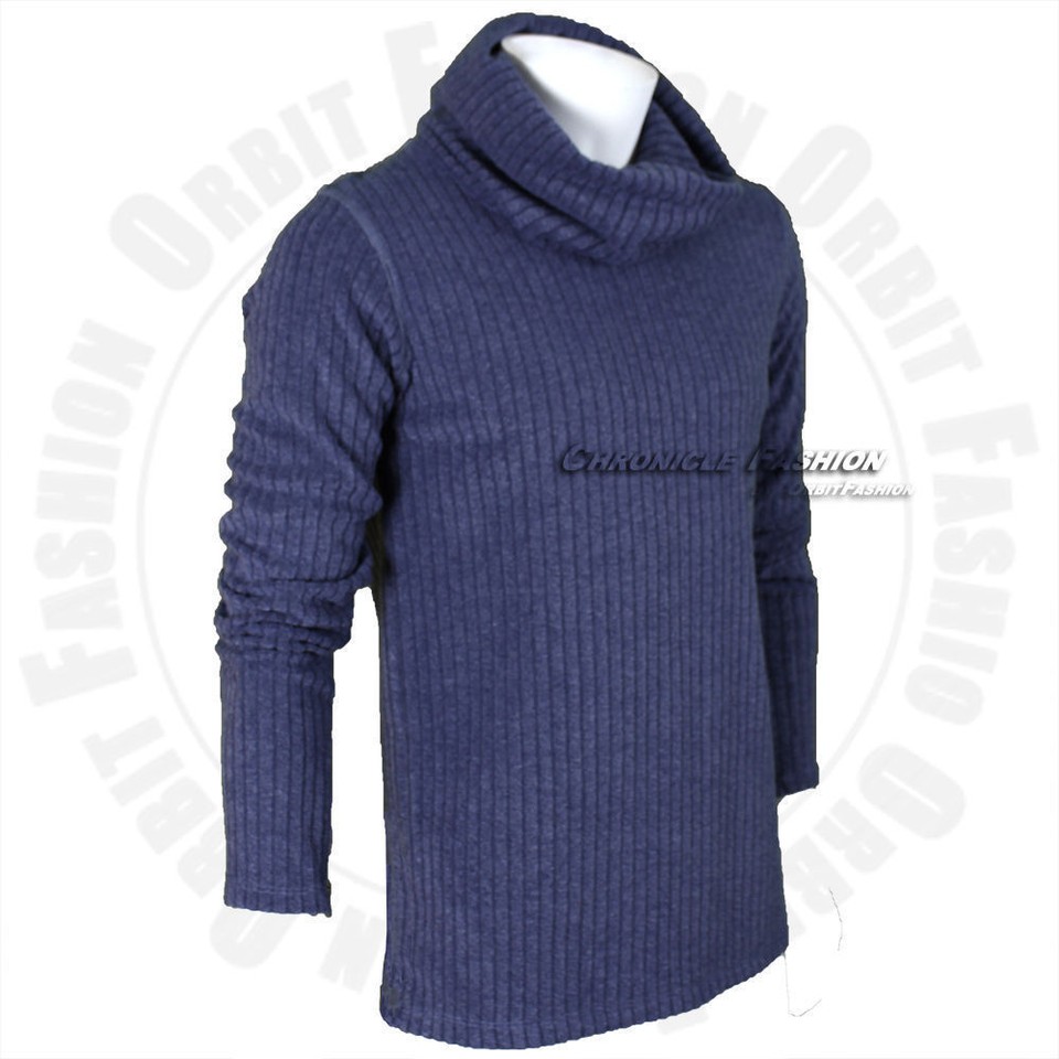 Mens Mock Neck Sweater Pullover Top Casual Slim Fit Funnel Neck Ribbed ...