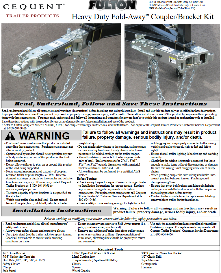 Fulton 3" x 5" Bolt-On Trailer Hinge Kit Fold-Away Coupler 9,000 lb ...