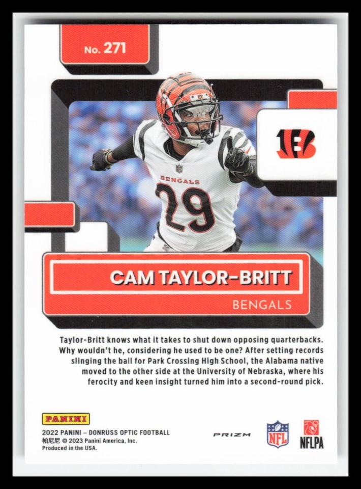 2022 Donruss Optic Purple Shock #271 Cameron Taylor-Britt RR | eBay