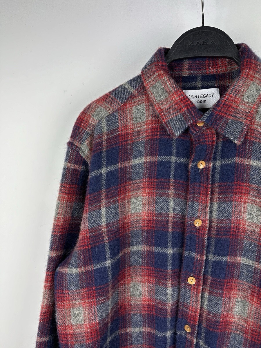 Our Legacy 1980-81 Virgin Wool Plaid Flannel Shirt Jacket Our Legacy 1980-81 Virgin Wool Plaid Flannel Shirt Jacket
