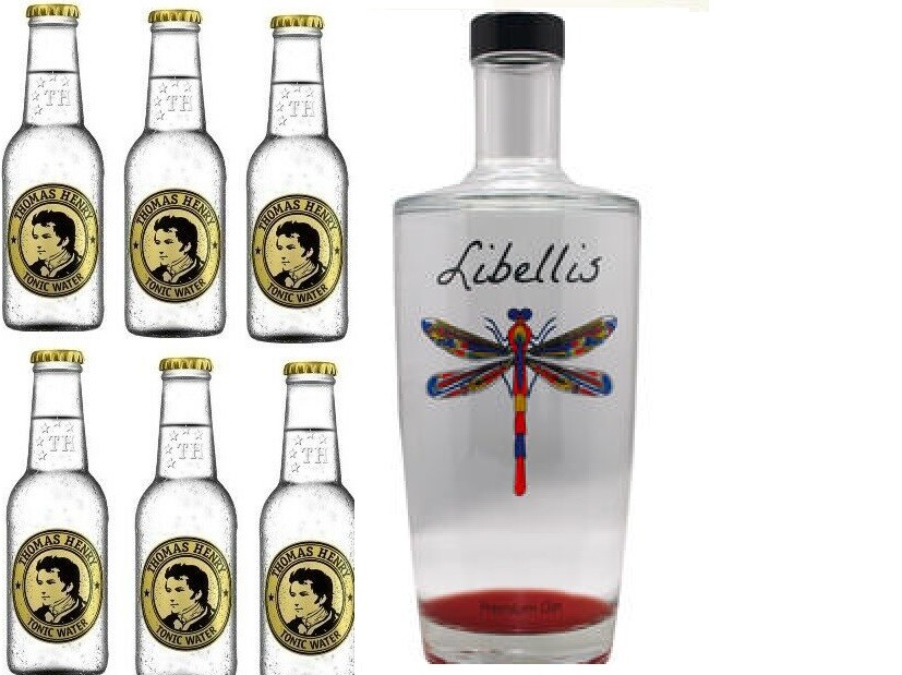 Libellis Premium Gin a 700 ml Gin 41% + 6 Flaschen Thomas Henry Tonic a ...
