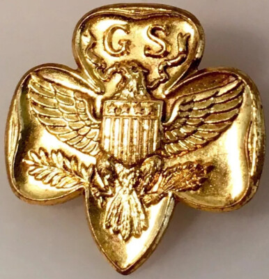 RARE Vintage 40's Gold Girl Scout Pin Stamped Collectable Eagle | eBay