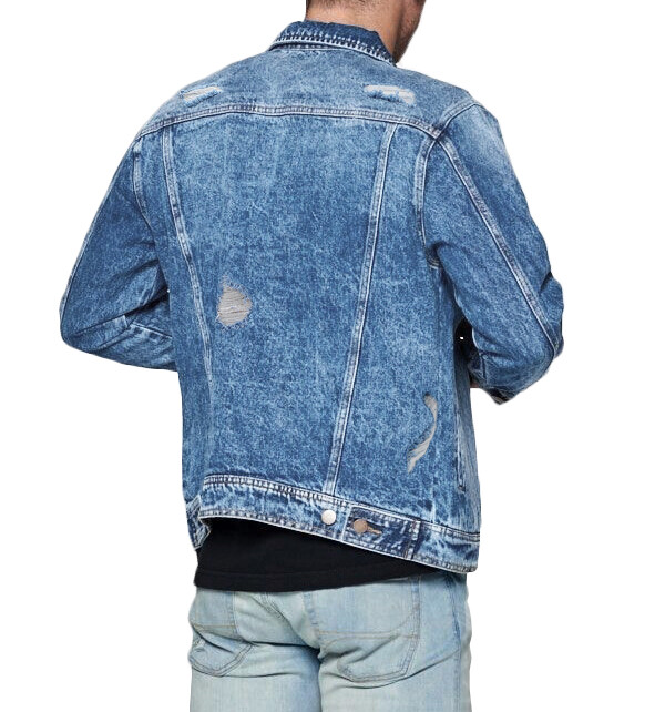 Men’s Red Label Premium Faded Denim Cotton Jean Button Up Slim Fit ...