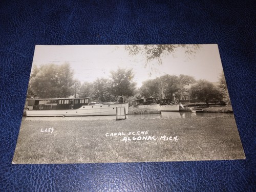 1930 Canal Scene Algonac Michigan Real Photo Postcard | eBay