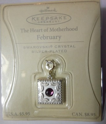Hallmark silver plated Swarovski crystal birthstone charm February | eBay
