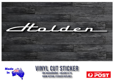 Holden Vintage Script Style Logo Vinyl Cut Decal Sticker 220mm WHITE ...