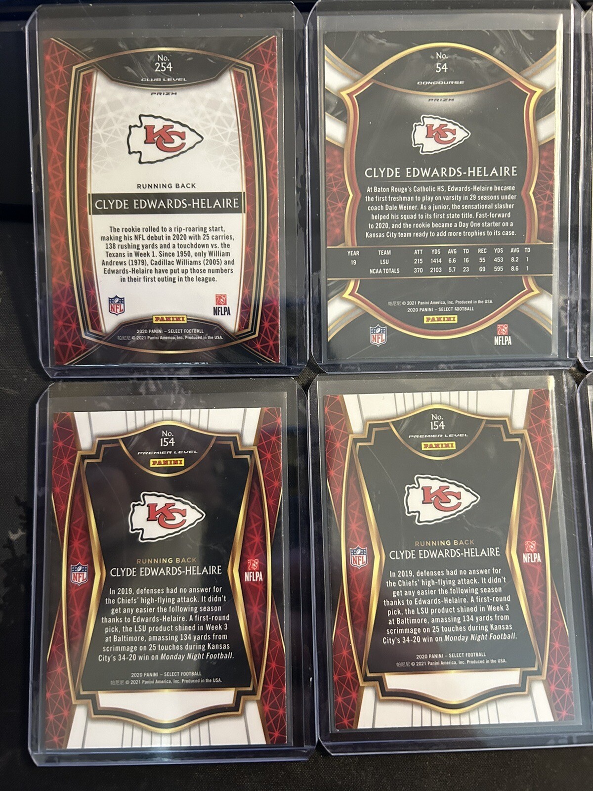 2020-21 Select Clyde Edwards-Helaire RC Rookie Lot of 8 Chiefs ...