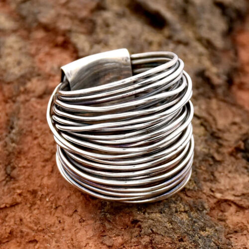 Solid 925 Sterling Silver Multi Layer Ring Band Ring Handmade Ring All ...