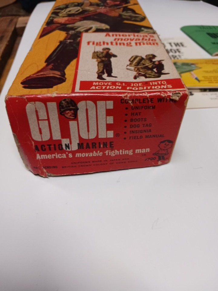 Vintage 1960s Gi Joe ACTION MARINE Original Box Top Only 7700 With Rare ...