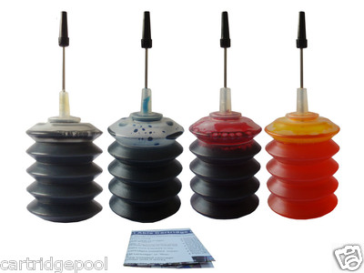 Ink refill kit for HP 63 Deskjet 3630 3631 3632 3633 3634 3636 4x30ml ...