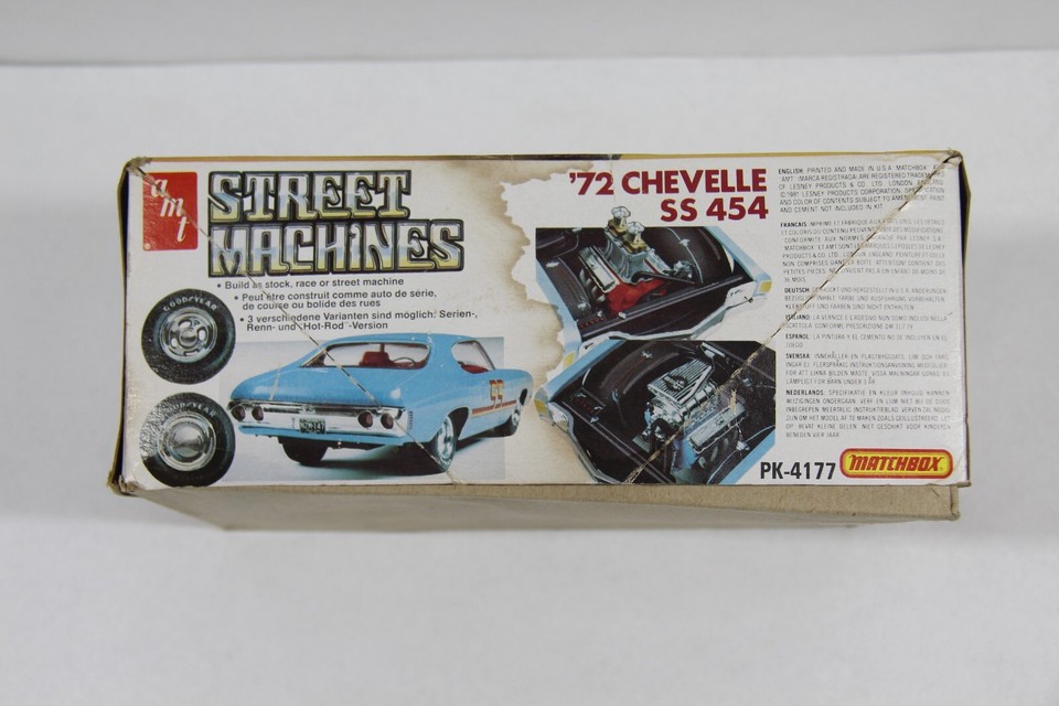 AMT Model 1972 CHEVELLE SS 454 1/25 KIT # PK4177 MOLDED IN COLOR NIB ...