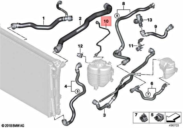 Genuine OEM Engine Coolant Overflow Hose For BMW 17128653601 for sale ...