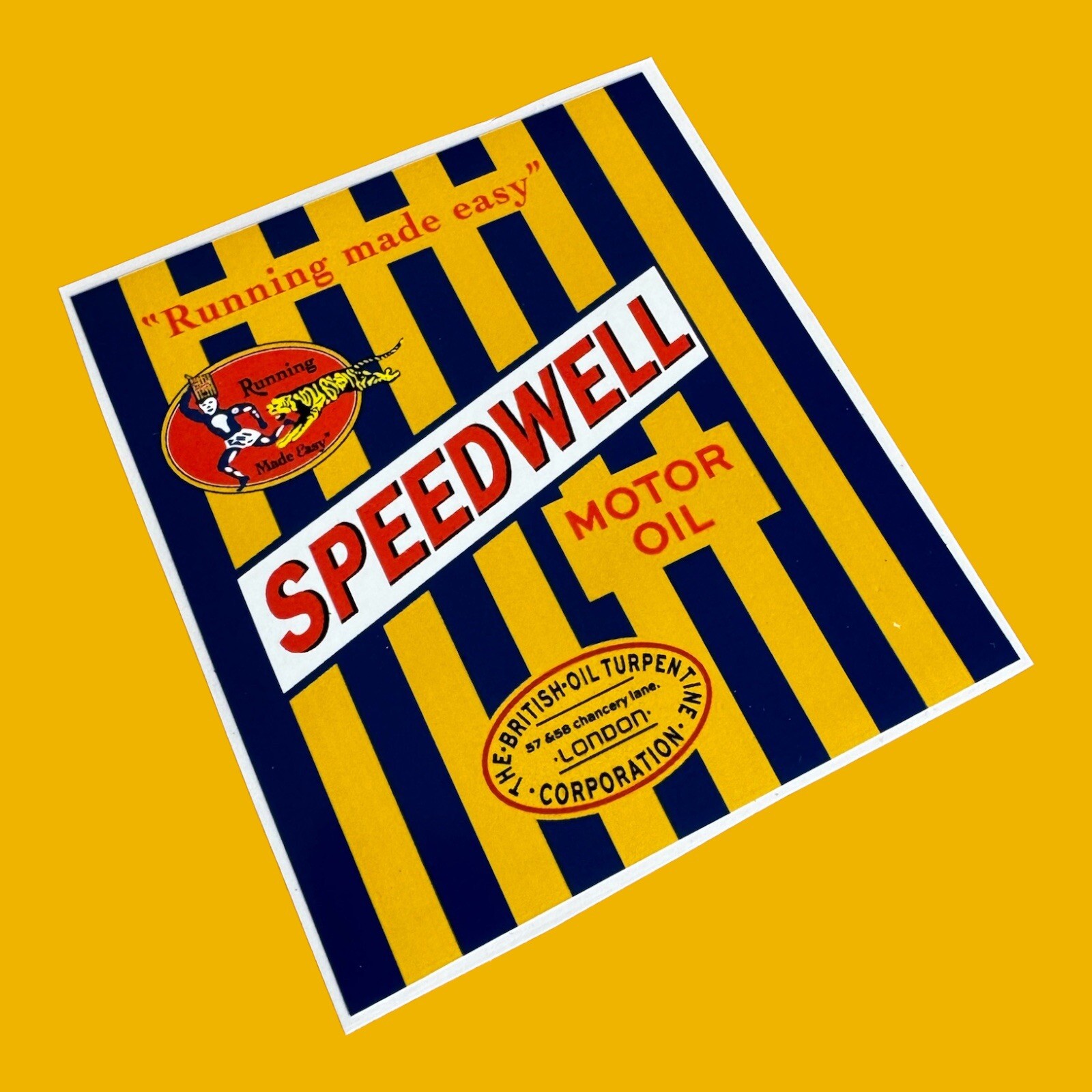 Speedwell Motor oil vintage jug pourer Vinyl sticker Classic tin drum ...