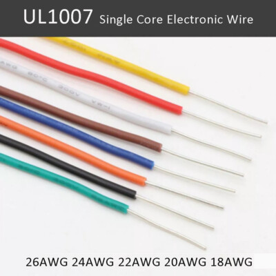 UL1007 Single Core Single Strand Elektronischer Draht Zinn Kupfer 18AWG ...