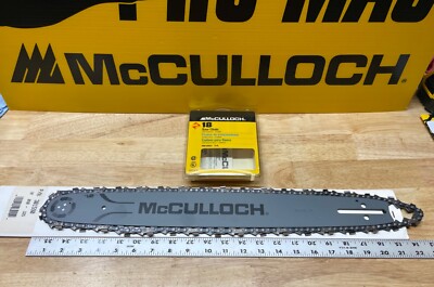OEM NOS 18" McCulloch Chainsaw Bar 301590 .325 Pitch .050 gauge w/Chain ...