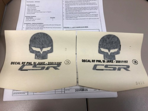Chevrolet Racing 'Jake Skull CSR' Decals for C6 Corvette, PAIR | eBay