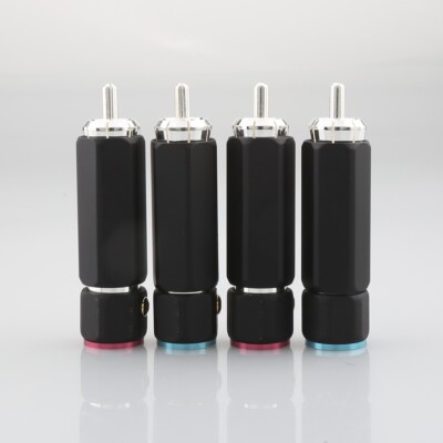 4PCS Silver Plated Audio RCA Plug Connectors for Hi-Fi Audio ...