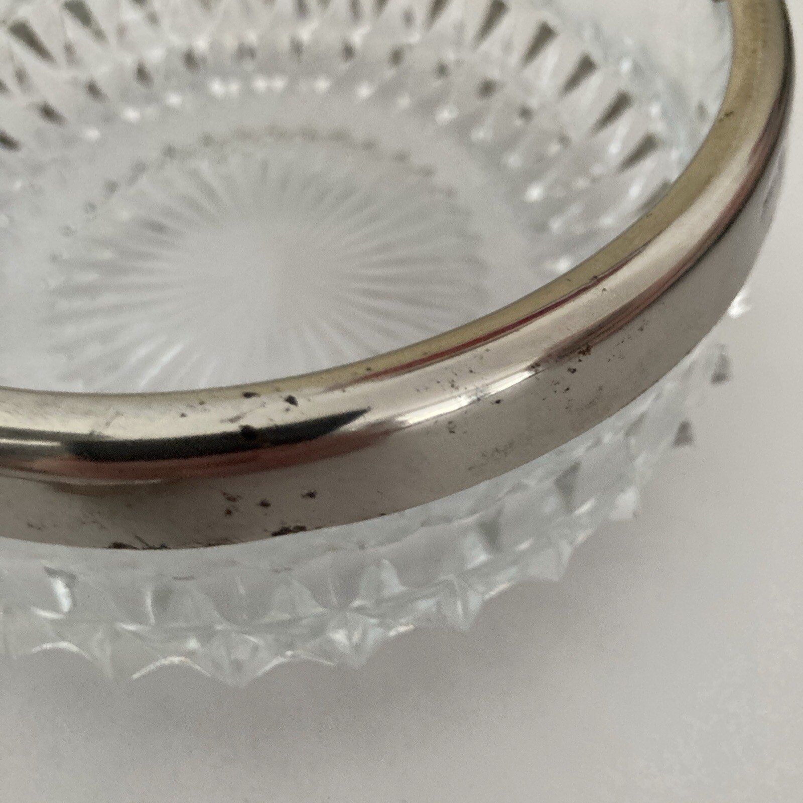 Vintage Sheffield England Glass and Silver Plated Diamond Cut Sugar ...