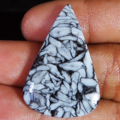 (24X37X05 MM SIZE) 40.90 Cts. NATURAL PINOLITH JASPER PEAR SHAPE LOOSE ...