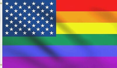 3X5 USA American Rainbow Flag Gay Lesbian Pride LGBT Peace FAST USA ...