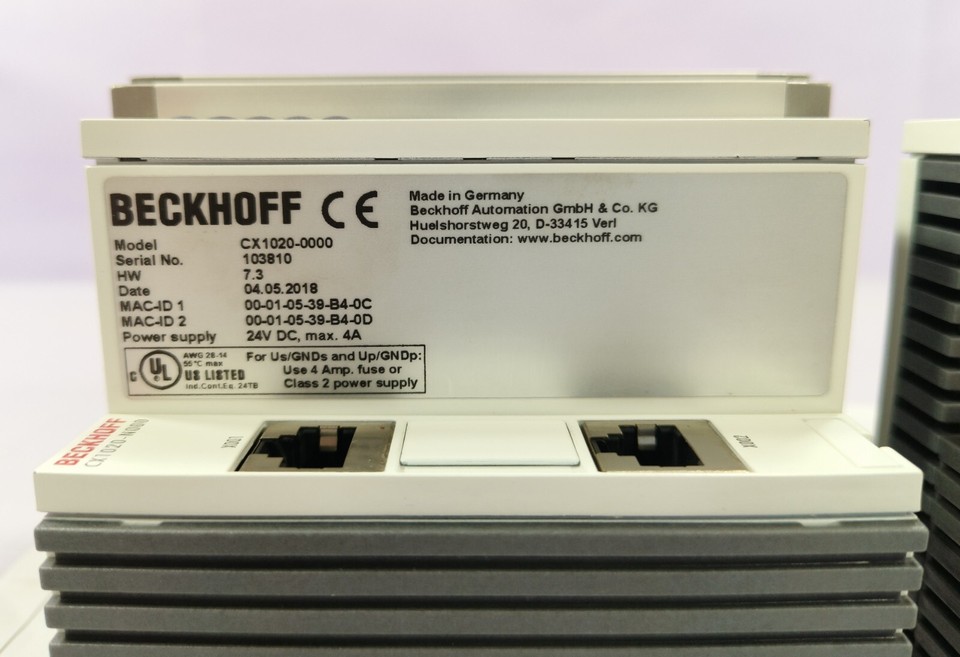 BECKHOFF CX1020-0000 BASIC CPU AND BECKHOFF CX1100-0001 POWER SUPPLY (COMBO) | eBay