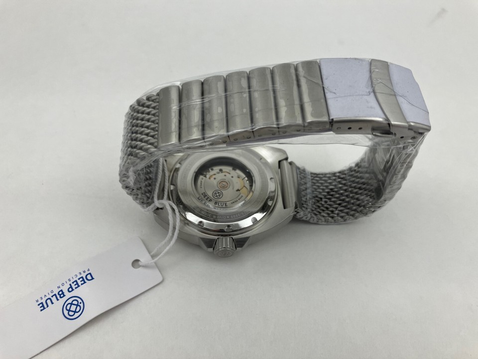 Deep Blue Deep Star 1000 Vintage Swiss Automatic Men's Diver Watch Mesh ...
