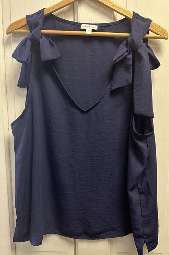 Riley & Rae Tie Strap Tank Top Navy Size XL | eBay