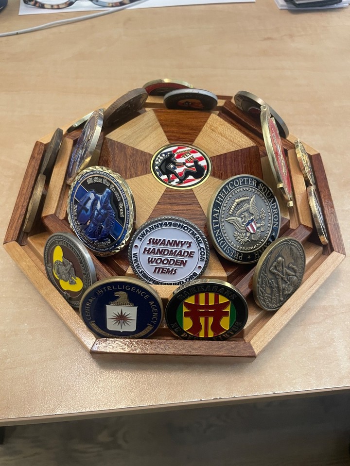 Rotatable Challenge Coin Holder - Maple & Mahogany | eBay