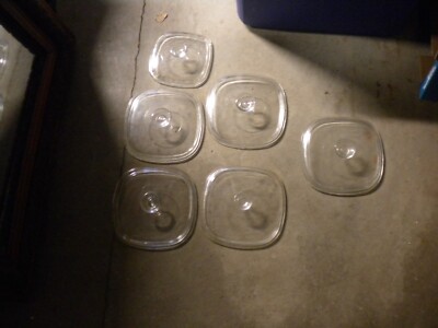 5 Pyrex Corning Ware lids all glass 8 x 8 | eBay