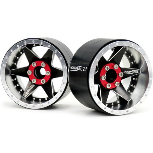 2x RC 2.2 Beadlock Wheels Adjustable 4 Offsets Rims For 1/10 Mud ...