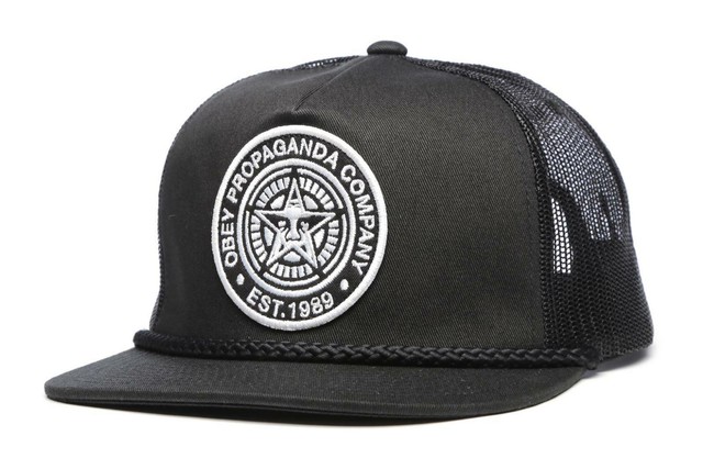 OBEY Giant Patch Black Trucker Hat/cap 100 Authentic W/tag for sale ...