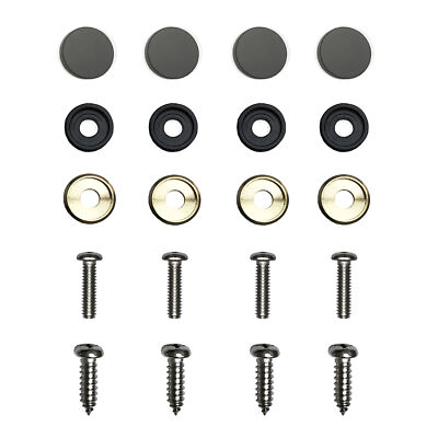 4PC Anti Rust Resistant Stainless Steel Screw Black Aluminum Screw Caps ...