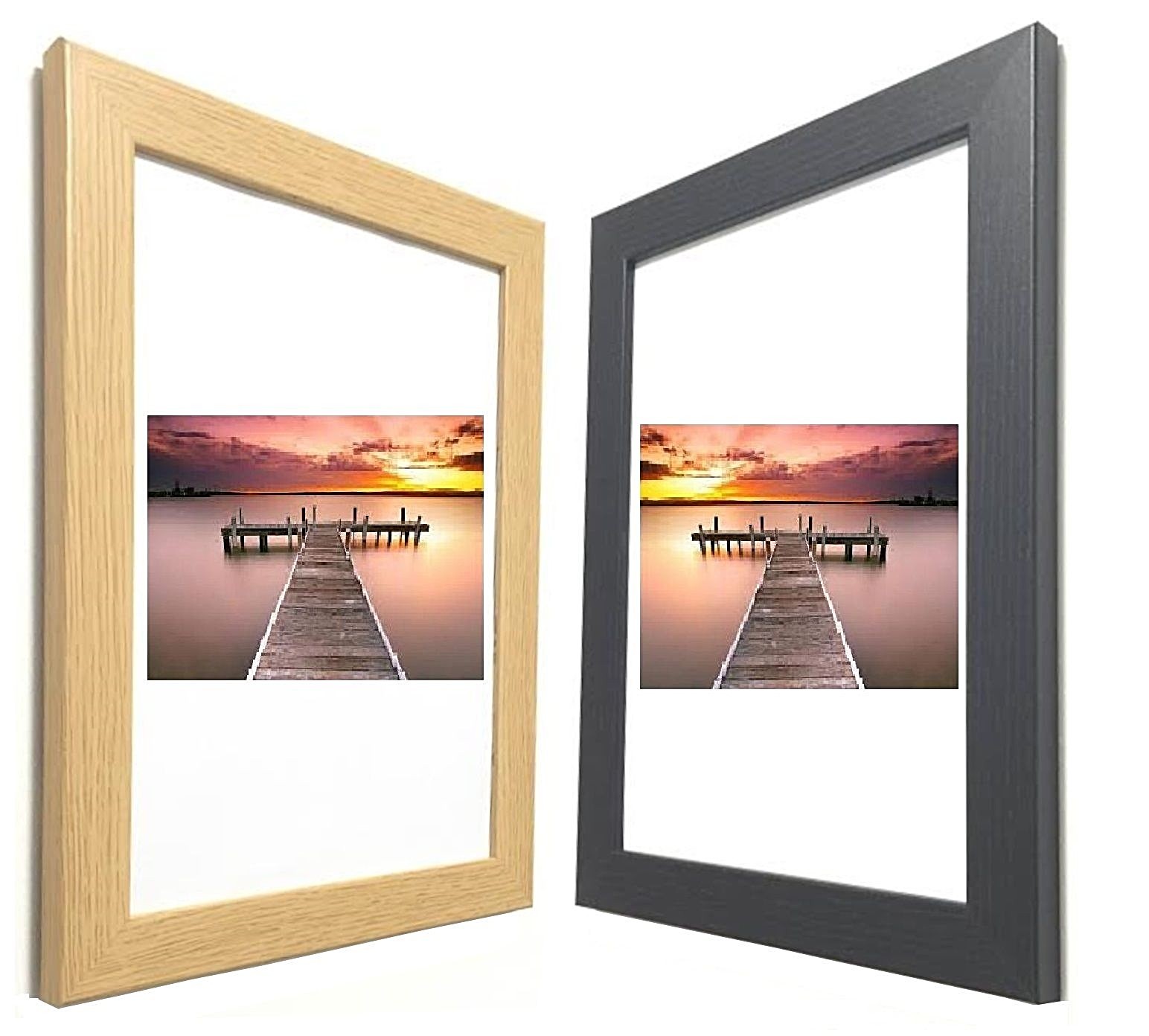 MODERN NEW PICTURE FRAMES BLACK & OAK PHOTO FRAMES POSTER FRAMES WOODEN ...