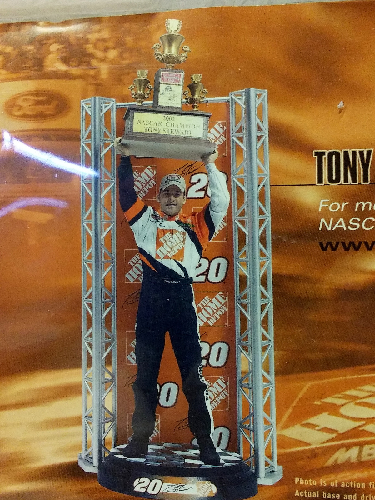 #20 Tony Stewart 2002 NASCAR Winston Cup Champion Figure w/Winston Cup ...
