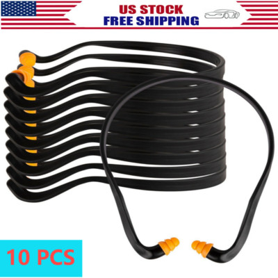 10 PCS Banded Earplugs Silicone Reusable Ear Plugs Work Hearing ...