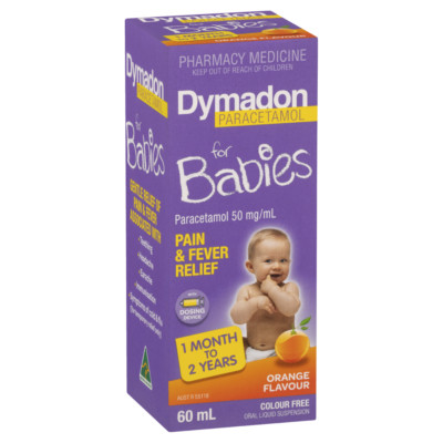 Dymadon for Babies 1 Month to 2 Years Oral Liquid 60mL - Orange Flavour ...