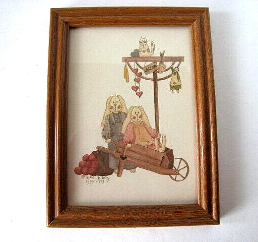 Debbie Yackley 1993 Folk Art Print Signed, Numbered, Framed Welcome ...