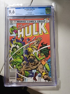 The Incredible Hulk 282 Newstand CGC 9.6, 1st Hulk/She Hulk team up ...