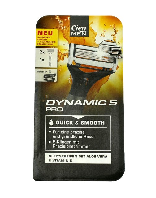 Cien Men DYNAMIC PRO 5 Quick & Smooth Rasierer mit 2 Ersatzklingen ...